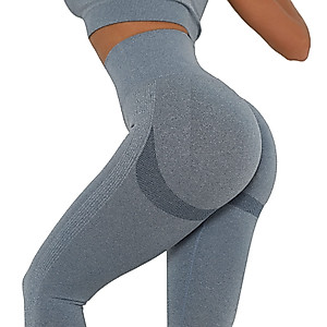 Bblulu Women's Butt Lift Seamless Leggings Tummy Control Compression Yoga Pants Running Sport Tights 4 Way Stretch Leggings