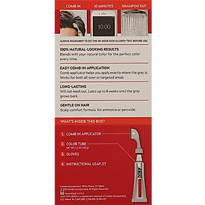 Just For Men Easy Comb-In Color Mens Hair Dye, Easy No Mix Application with Comb Applicator - Real Black, A-55, Pack of 1