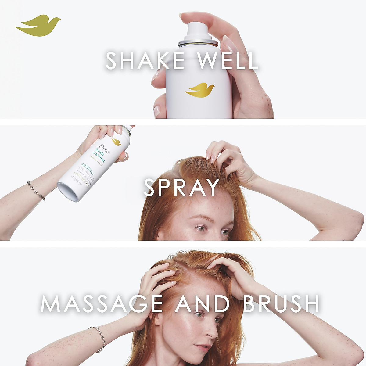 Dove Advanced Dry Shampoo Fresh Coconut Refresh Without Water Dry Shampoo Spray Absorbs Excess Oil Without Visible Residue 5 oz