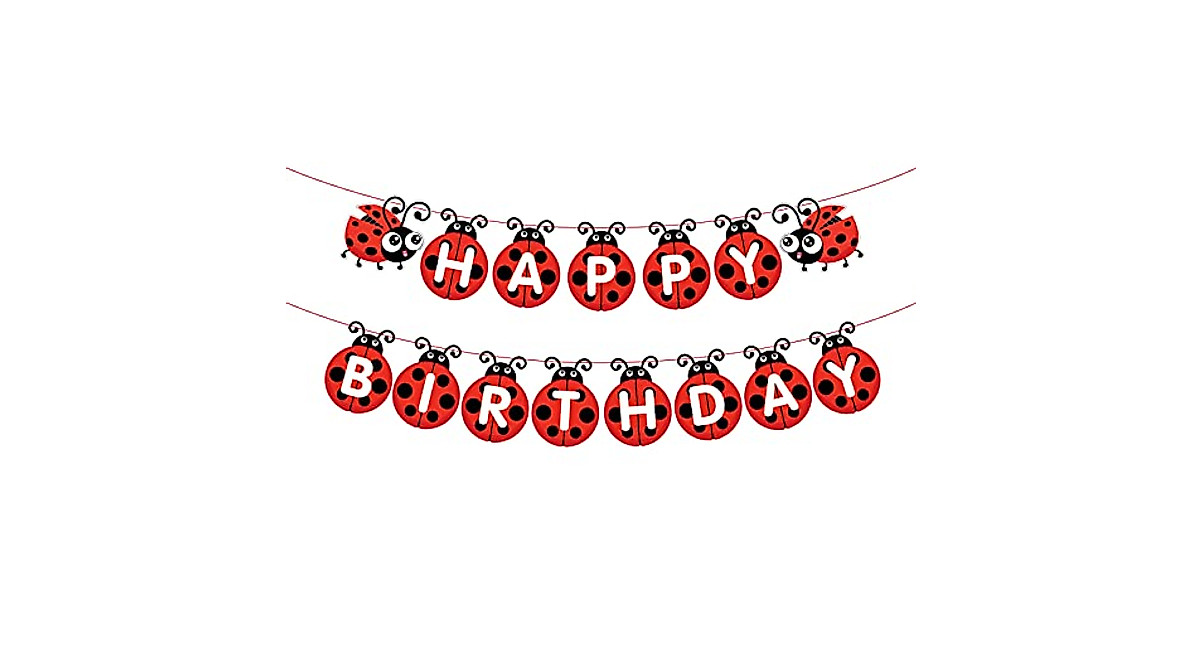 Adorable Ladybug Birthday Banner for Themed Parties
