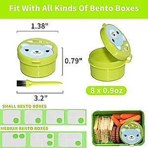 Elykorrne 8 Pack Salad Dressing Container To Go, 0.9oz Small Condiment Containers with Lids, Plastic Condiment Cup, Reusable Sauce Containers Leak-proof for Lunch Bento Box Kids