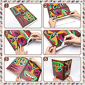 W1cwey 1 Large Tiki Column-6pcs Tiki Column Card Stock Decor, 68.8 Inch Height Three-Dimensional Tropical Hawaiian Luau Birthday Party Decoration Supplies Tiki Totem Decoration for Aloha Outdoor