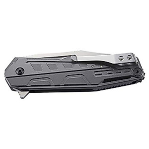 CRKT Raikiri Folding Pocket Knife: Plain Edge Folder with Liner Lock, Field Strip Technology, Everyday Carry Folded Knife with Flipper Opening, and Satin Blade Finish 5040
