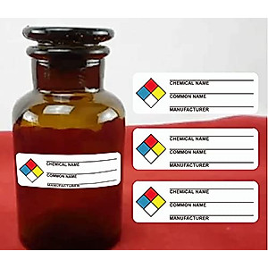 SDS Stickers/MSDS Stickers for Chemical Safty Data 1 X 3 Inches - Chemical Identifying and Labeling Sticker Decals - 250 HIMG Write-in Labels
