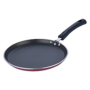 Vinod Dosa Tawa - 10 Inches Diameter - Crepe Pan - Nonstick Pancake Griddle - Induction Friendly - PFOA Free Scratch Friendly - Triple Riveted Handles - Works with Gas, Ceramic, Electric Stove