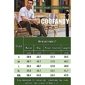 COOFANDY Men's Jogger Pants Running Hiking Drawstring Trousers Work Sweatpants Khaki