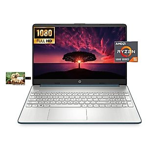 HP 15 Business Laptop Computer, AMD Ryzen 5 5500U, 15.6" FHD Display, Windows 10 Pro, 16GB RAM 512GB SSD, AC Smart pin, Fast Charge, SD Card Reader, 32GB USB Card