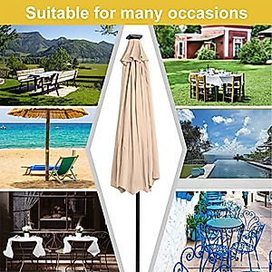 WJZYJ patio umbrella with solar lights Outside Shade patio table umbrellas Windproof patio unbrella's with lights bistro backyard deck balcony patio umbrella solar for patio, lawn & garden