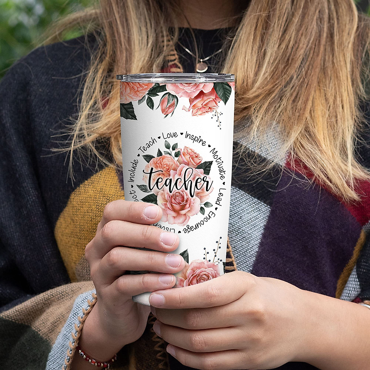 Teacher Gifts for Women - Teacher Appreciation Gifts - Gift Ideas for Teachers Women - Appreciation Week, Valentine, Birthday Gift Ideas for Teachers - 20 Oz Stainless Steel Tumbler with Lid