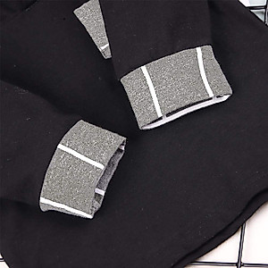 CM C&M WODRO Toddler Infant Baby Boy Fall Clothes Newborn Boy Outfits Plaid Long Sleeve Hoodie Sweatshirt Tops Winter Long Pants Sets (Black+Plaid, 3-4T)