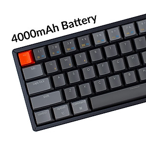 Keychron K12 60% Layout Bluetooth Wireless/USB Wired Mechanical Keyboard with Gateron G Pro Blue Switch/RGB Backlit/N-Key Rollover/Aluminum Frame, Compact 61-Key Computer Keyboard for Mac Windows…