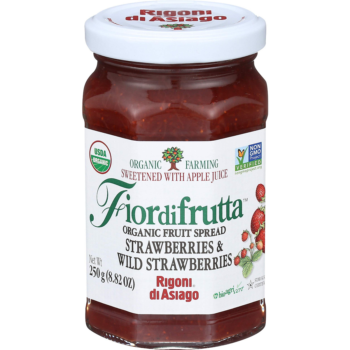 Rigoni Di Asiago Fiordifrutta Organic Fruit Spread, Strawberry, 8.82 Ounce