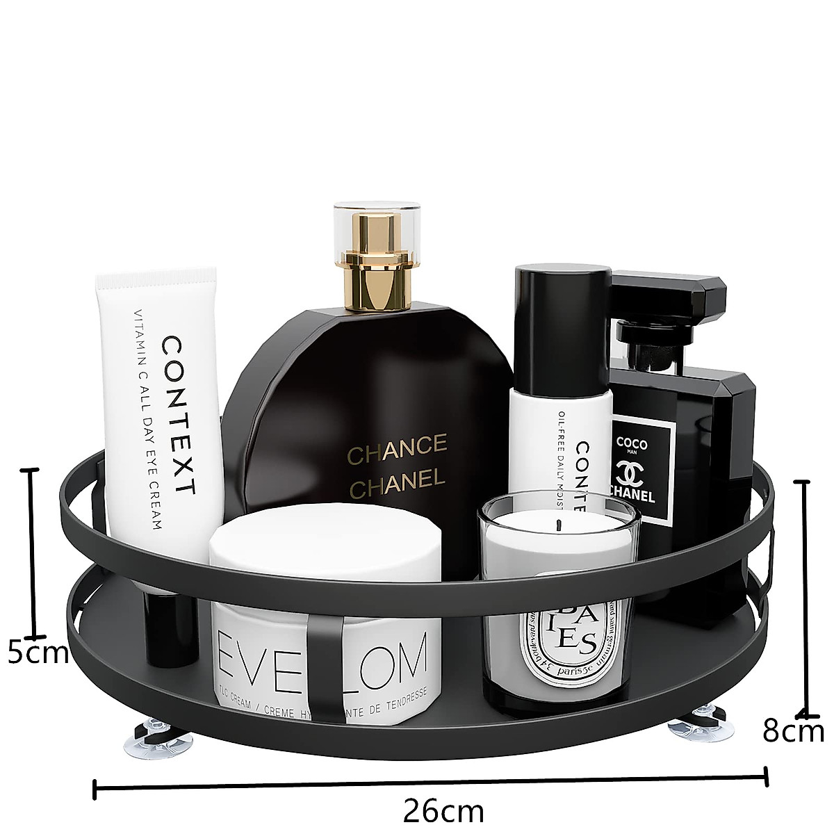 MAYAYOO Lazy Susan Turntable Organizer, 10 Inch Round Rotating Spice Rack for Cabinet, Kitchen, Pantry, Countertop, Refrigerator, Vanity, Bathroom