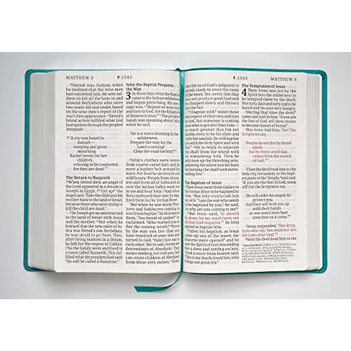 NLT Super Giant Print Bible, Filament Enabled (LeatherLike, Peony Rich Teal, Red Letter)