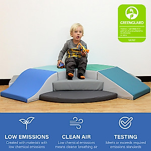 Factory Direct Partners 13680-CT SoftScape Super Fun Wall Climber, Indoor Active Play Structure for Toddlers and Kids, Safe Soft Foam Steps Ramps Crawling, Sliding Climbing (8-Piece) - Contemporary