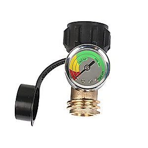 Propane Tank Gauge Level Indicator Leak Detector Gas Pressure Meter Universal with Precise QCC1 / Type1 Connection for RV Camper, Cylinder, Heater, BBQ Gas Grill and More Appliances