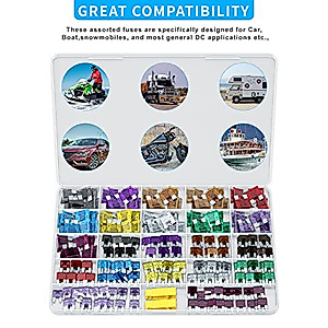 Fuses Assortment Kit - 110pcs Standard & Mini Blade Car Fuse, 2A 3A 5A 7.5A 10A 15A 20A 25A 30A 35A 40 Amp Replacement Fuses for Car RV Boat Truck SUV Automotive