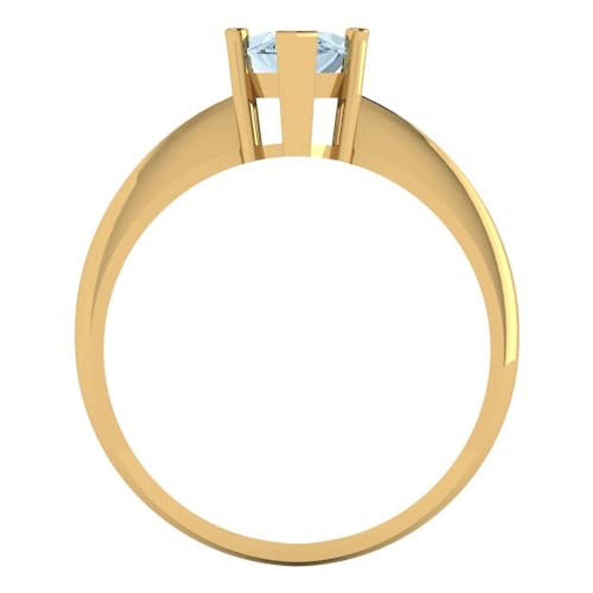 Clara Pucci 1.50ct Marquise Cut Solitaire Blue Simulated Diamond Engagement Bridal Promise Anniversary Ring 18K Yellow Gold Size 8.25