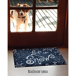 Toland Home Garden 800095 Let It Snow Winter Door Mat 18x30 Inch Snowflake Outdoor Doormat for Entryway Indoor Entrance