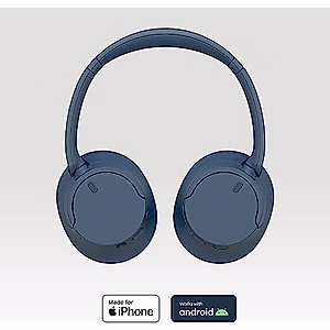 Sony WH-CH720NL Noise Canceling Wireless Bluetooth Headphones - Built-in Microphone - up to 35 Hours Battery Life and Quick Charge - Navy Blue