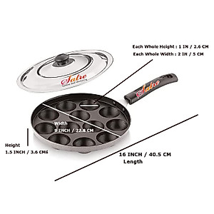 Satre Online And Marketing Non Stick Appam Pan 12 Pits with Steel Lid, Appam Maker,Appa Chetty Paniyaram Pan Patra,Egg Grill Pan.