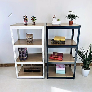 Donext 4-Tier Storage Shelves, Adjustable Storage Utility Rack, Heavy Duty Metal Shelving Unit Organization Shelf for Kitchen Pantry Closet Garage Warehouse, White