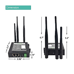 LINOVISION Industrial Unlocked 4G LTE WiFi Router with SIM Card Slot, 4G VPN Router, Indusrial Cellular Router with one LAN Port, WAN Port and 3 Antenna, Supports T-Mobile, AT&T and DIN Rail Mounting