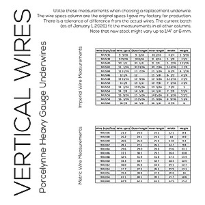 Porcelynne Carbon Steel Replacement Underwire Repair - Nylon Coated - Heavy Gauge Sturdy Wire for Bras - Regular Wire Size 42-1 Pair - See Pictures for Measurements and How to Order