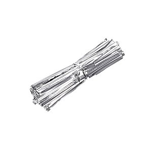 METALLIXITY Metallic Twist Ties (4x80mm/0.16"x3.15") 2000Pcs, Plastic Reusable Bag Twist Ties - for Bread Candy Coffee Bags Party Cello, Silver