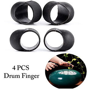 Silicone Drum Finger Sleeve, Standard Sizes Percussion Accessories Soft Drumstick Support Scratch Resistant with Number Sticker for Tongue Drums