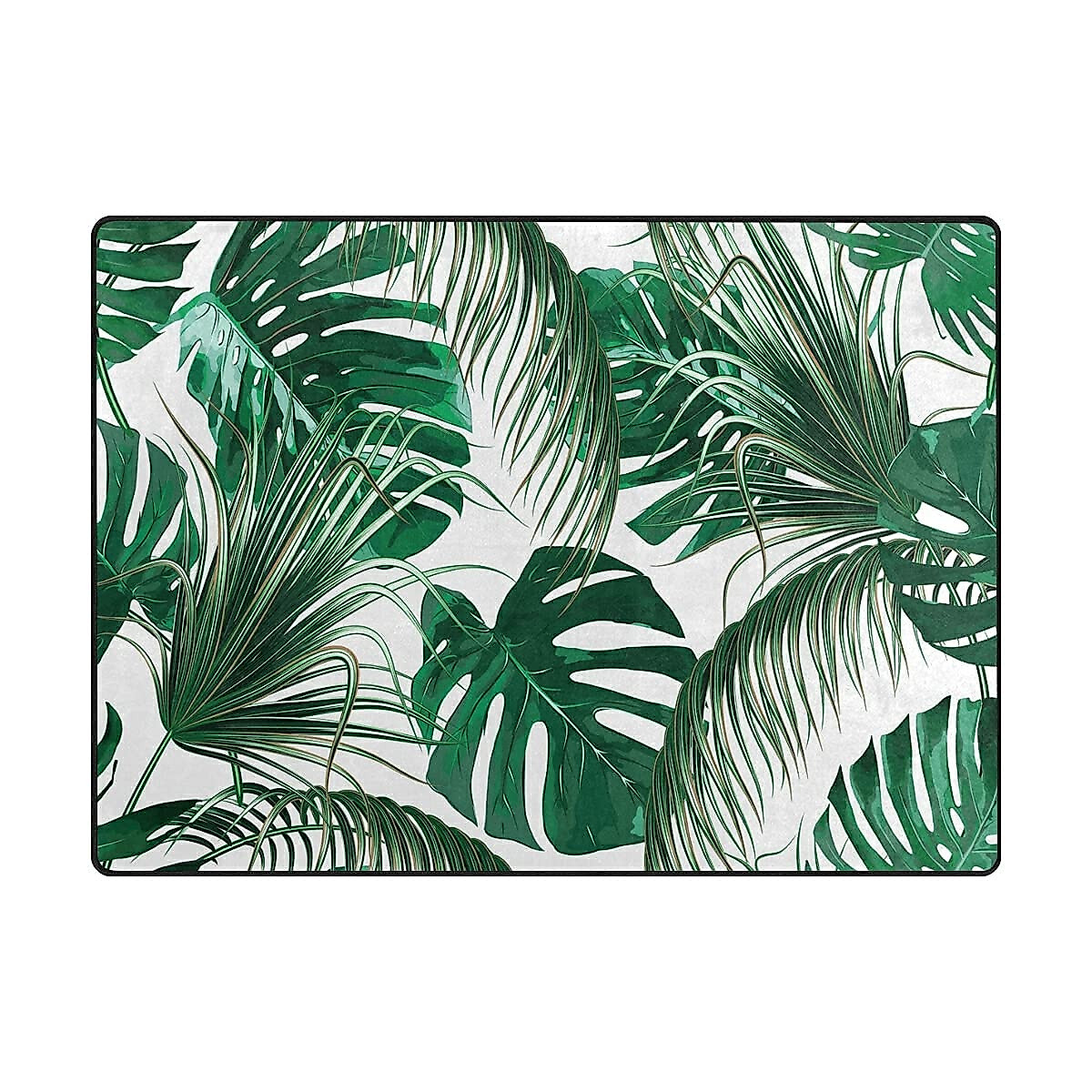 ALAZA Tropical Palm Tree Leaves Leaf Green Area Rug Rugs for Living Room Bedroom 7' x 5'