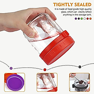 Overnight Oats Containers with Lids and Spoon, 6 Pack Mason Jars, 12 Oz Glass Container to Go for Chia Pudding Yogurt Salad Cereal Meal Prep