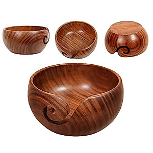Humaira Nautical Wooden Yarn Bowl Knitting Bowl Large Crochet Yarn Holder Handmade Crocheting Accessories and Supplies Organizer