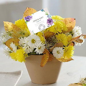 50Pcs Floral Picks, Floral Card Holder Pick Stick Wire Clip Place, Stand Card Holders Photo Clip Holder Picture Holders, Silver Round Floral Picks Stick Clip, Picture Note Clip Holder(12 cm/4.7inch)