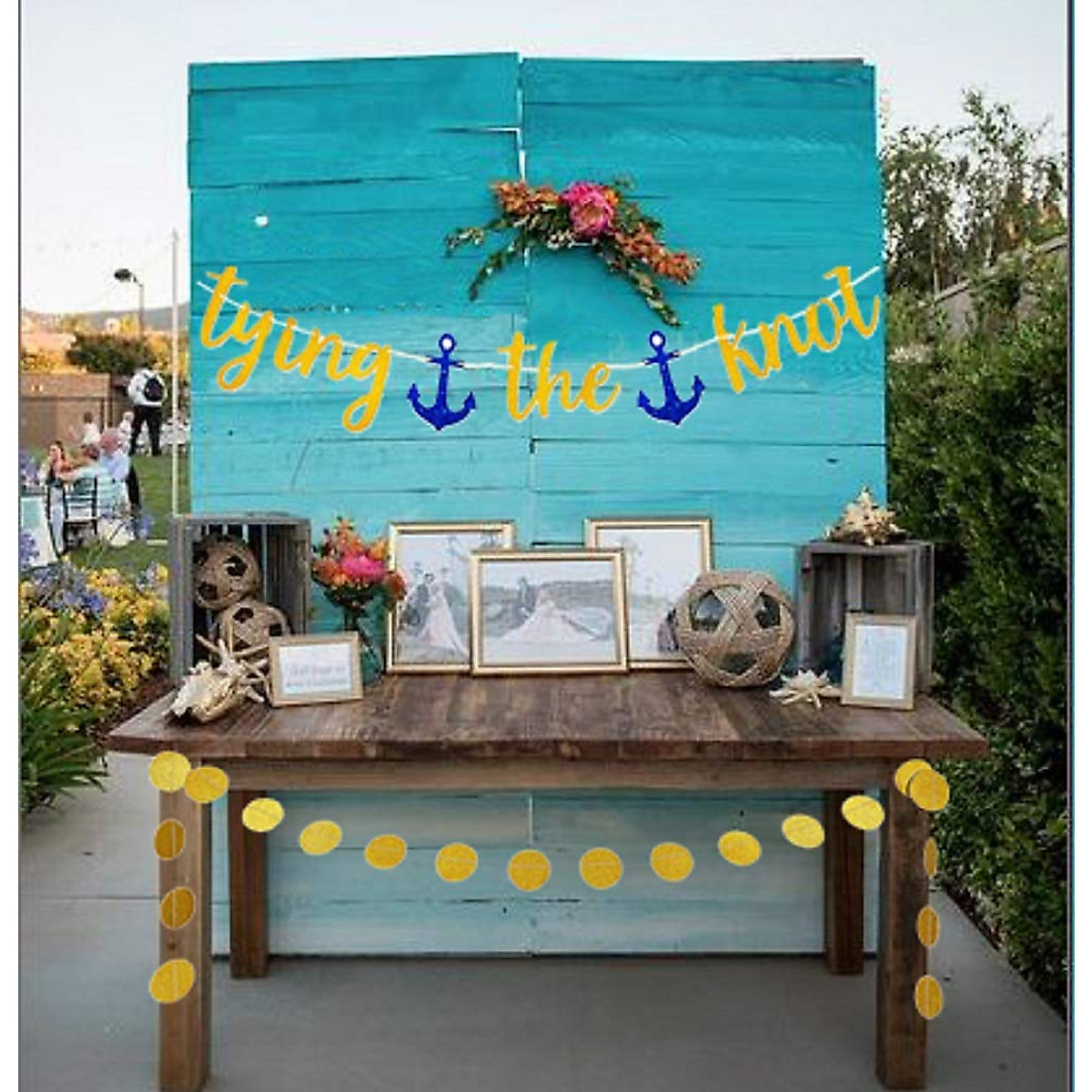 Laventy Set of 2 Tying the Knot Banner Nautical Bachelorette Banner Nautical Bachelorette Balloons Nautical Engagement Party Decor Nautical Bridal Banner