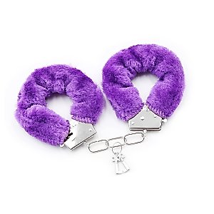 Soft Plush Toys with Key Handcuffs Toy (Purple)