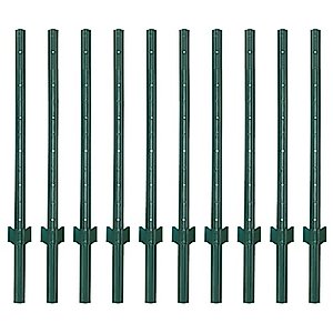 VASGOR 4 Feet Sturdy Duty Metal Fence Post – Garden U Post for Fencing - 10 Pack