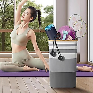 Clothes laundry hamper with lid,110L large dirty laundry hampers with Collapsible and Removable Bag,Tall laundry basket for Corner Bedroom Toys, Gradient Grey