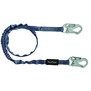 FallTech 8259 Internal, Tubular Web SAL - Single Leg with 2 Snap Hooks, 6', Blue