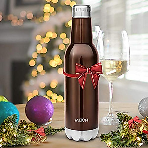 Milton Pride 600 Thermosteel Vaccum Insulated Hot & Cold Water Bottle, 500 ml, Brown