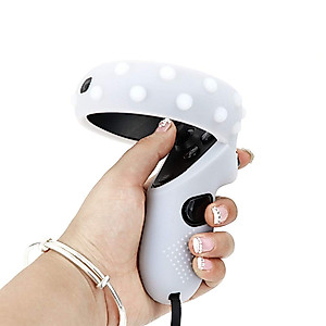HissKong 1 Pair Controller Protective Case Waterproof and Non-Slip Silicone Cover for Oculus Quest and Oculus Rift S VR Controller Handle - White