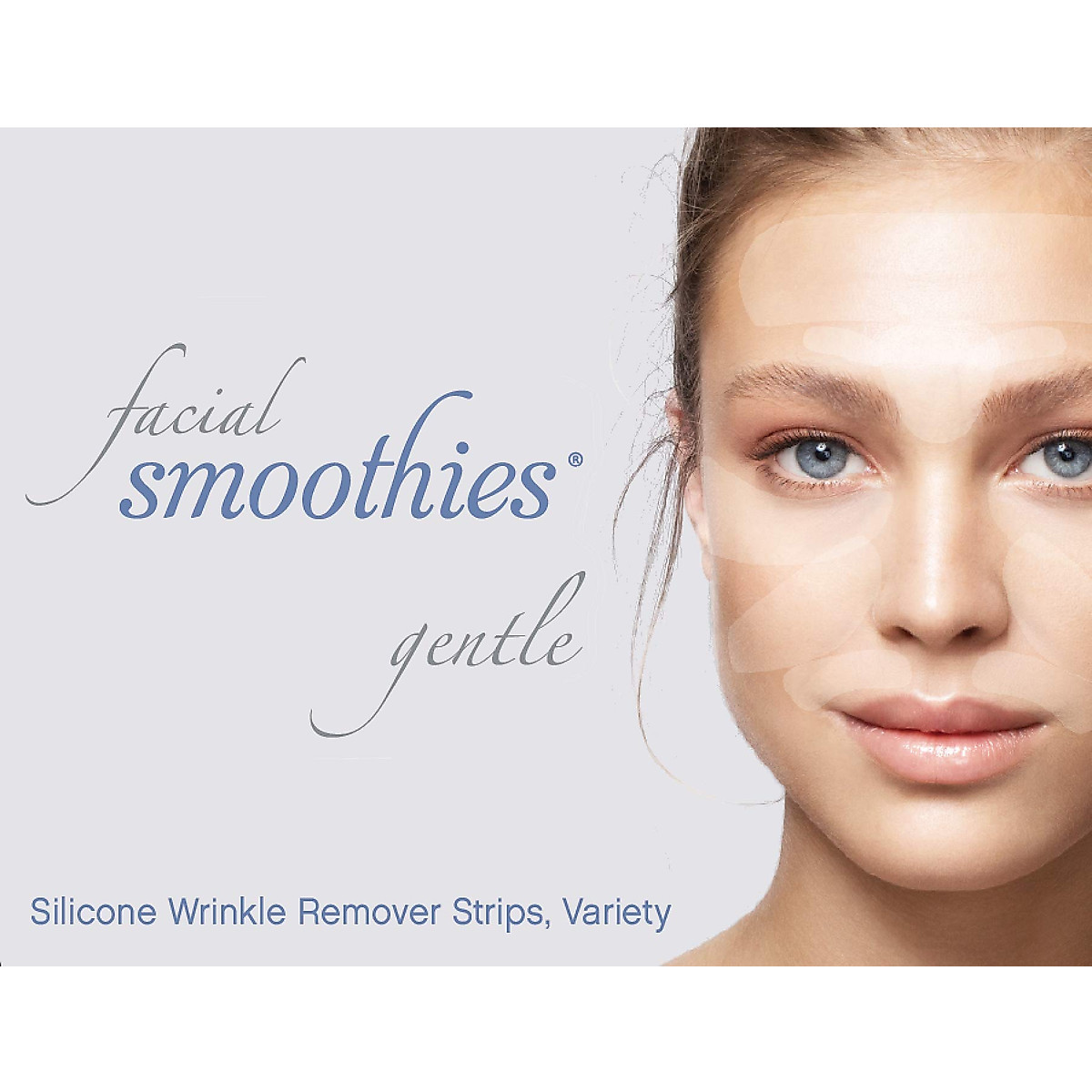 Smoothies Silicone Gentle Wrinkle Patches – Facial Patches for Forehead, Elevens, Crows Feet, and Lip Lines, 56 Count per Box – Made in the USA