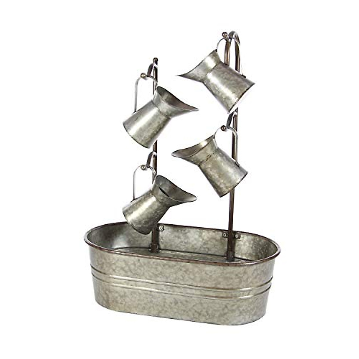 Deco 79 Metal Fountain with Watering Cans, 24" x 13" x 34", Gray