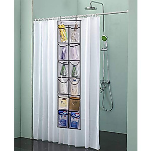 MISSLO Over The Narrow Door Shoe Organizer with 12 Crystal Pockets Hanging Closet Door (2 Packs, White)