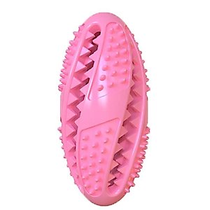 Dog Toys for Aggressive Chewers,Interactive Feeding Dog Toys for Teeth Grinding Training to Relieve Boredom,Small Medium Large Dogs (Rugby Pink)