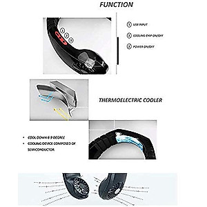 Figurele Hanging Neck Fan, Air Cooler USB Micro Portable 2 in 1 Air Cooler Mini Electric Air Conditioner Scarf Cooling Portable Hanging Neck Fan,Air Cooler, USB Hanging Neck Air Conditioner Black