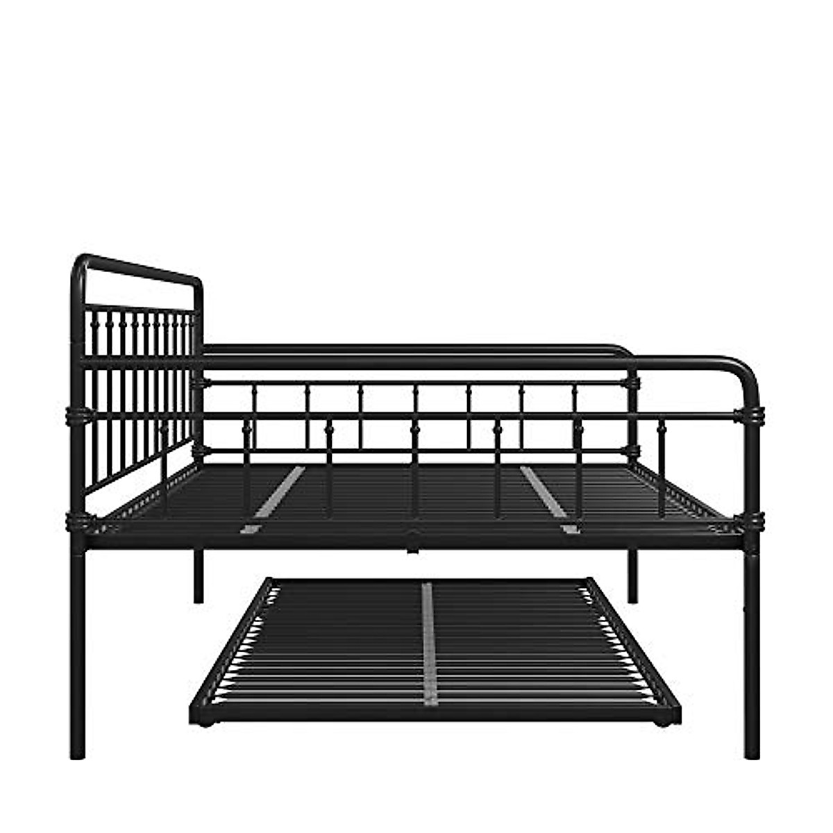 DHP Winston Metal Trundle, Full Size Spfa Bed Frame, Black Daybeds,