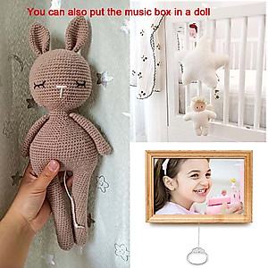 Twinkle Twinkle Little Star Pull String Music Box, Washable Crib Bed Bell Windup Musical Box Toy Gift for Baby Kids Children