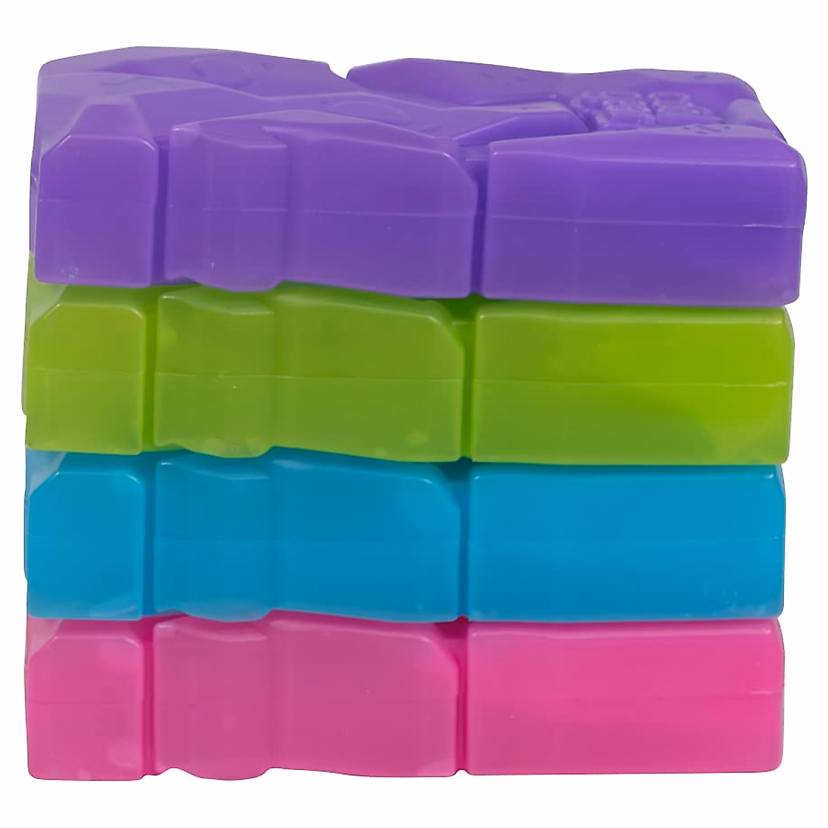 Cool Gear 4-Pack Fat Ice Pack | Reusable Ice Blocks for Lunch Box, Coolers, & More | BPA Free with Non-Toxic Freezer Gel | Keeps Food Cold & Fresh