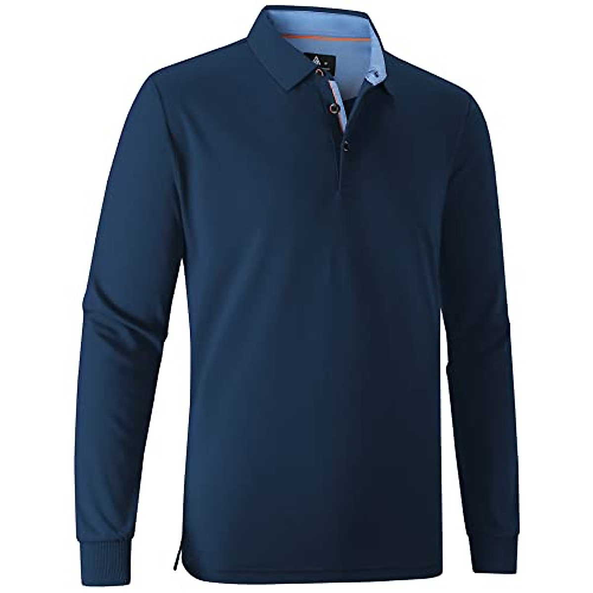 SWISSWELL Golf Shirts for Men Long Sleeve Work Polo Shirts Performance Athletic Shirts Navy 3XL